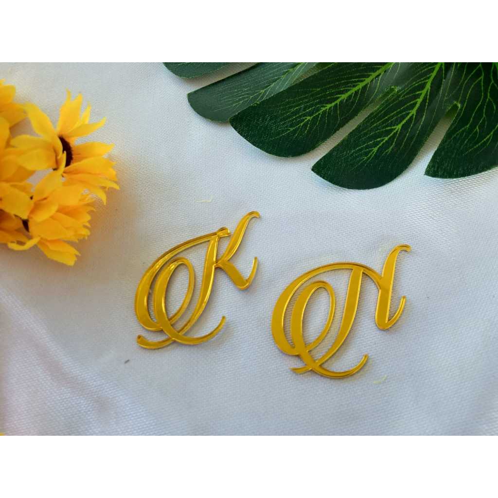 Jual Cutting Akrilik Inisial Nama Mahar / Inisial Nama Custom / Hiasan ...