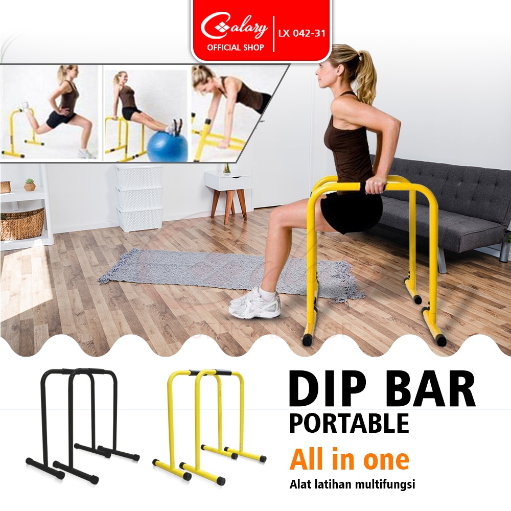 Jual CALARY Dip Bar Portable Olahraga Fitness Gym Lebert Equalizer Push Up Bar Training Station ...