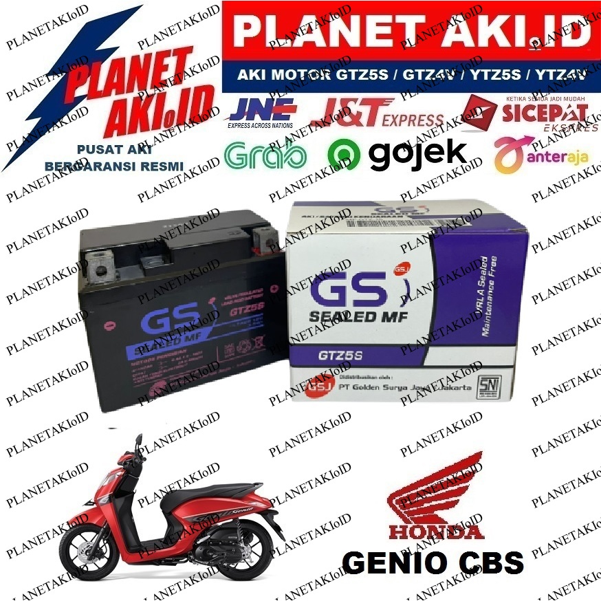 Jual Aki Motor Honda Genio CBS Aki Kering Accu Kering MF GTZ5S | Shopee ...