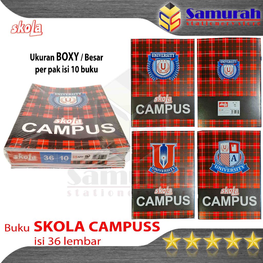 Jual Buku Tulis Skola Campus Isi 36 Lembar / Buku Sekolah Ukuran Boxy ...