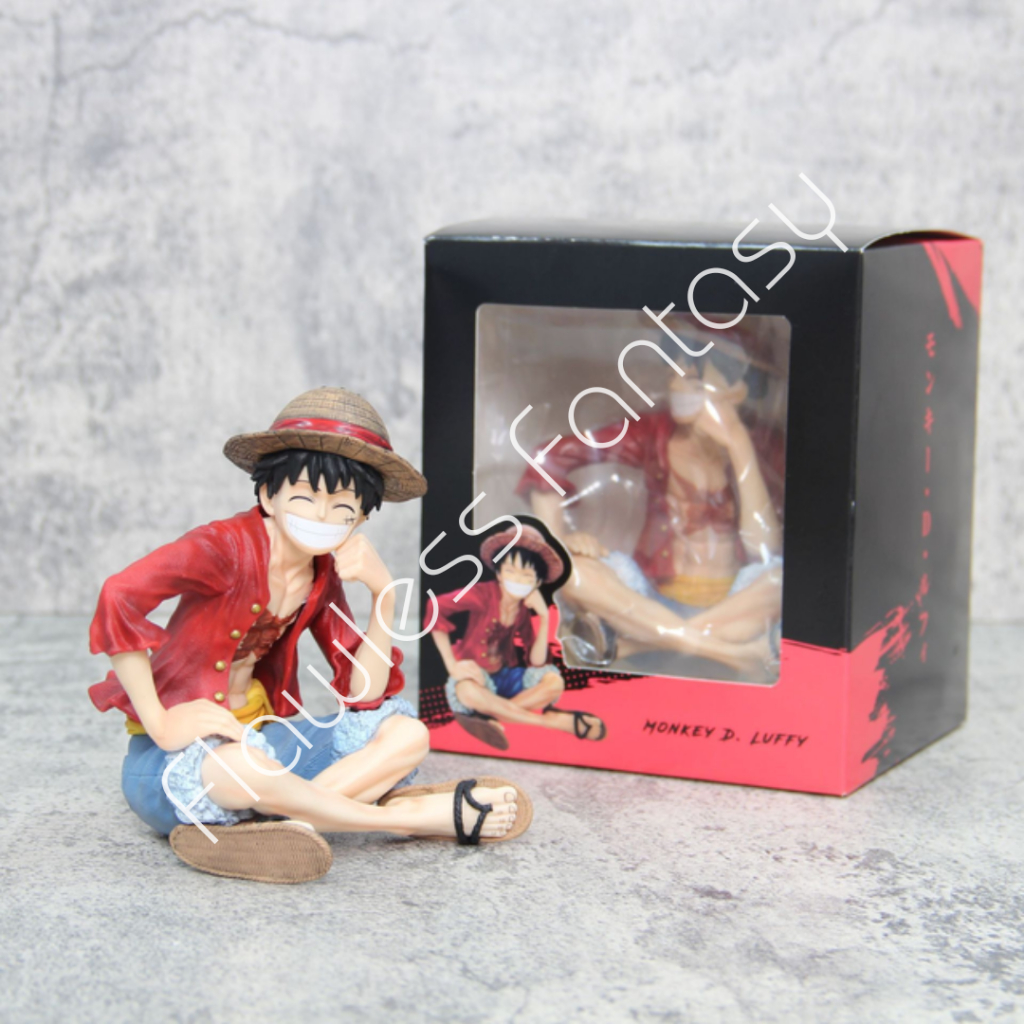 Jual One Piece Monkey D Luffy Sitting Smiling Happy Face Duduk Ketawa ...