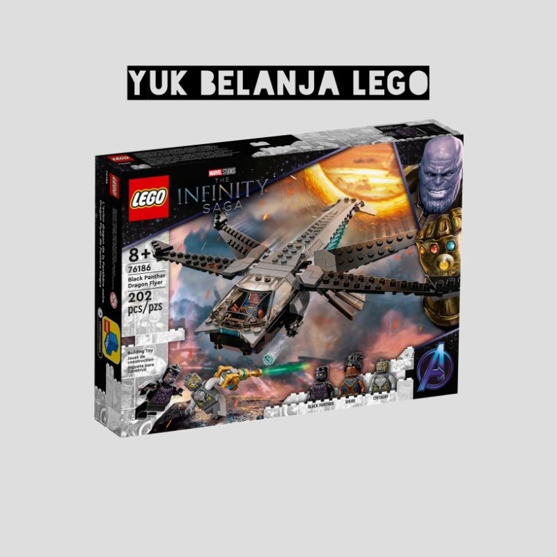 Jual LEGO Marvel 76186 Black Panther Dragon Flyer (202 pieces) | Shopee ...