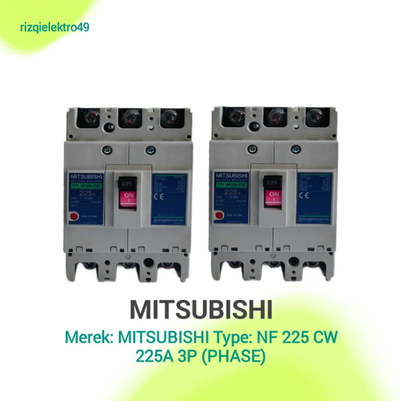 Jual MCCB Breaker MITSUBISHI NF250-CW 3P 225A | Shopee Indonesia