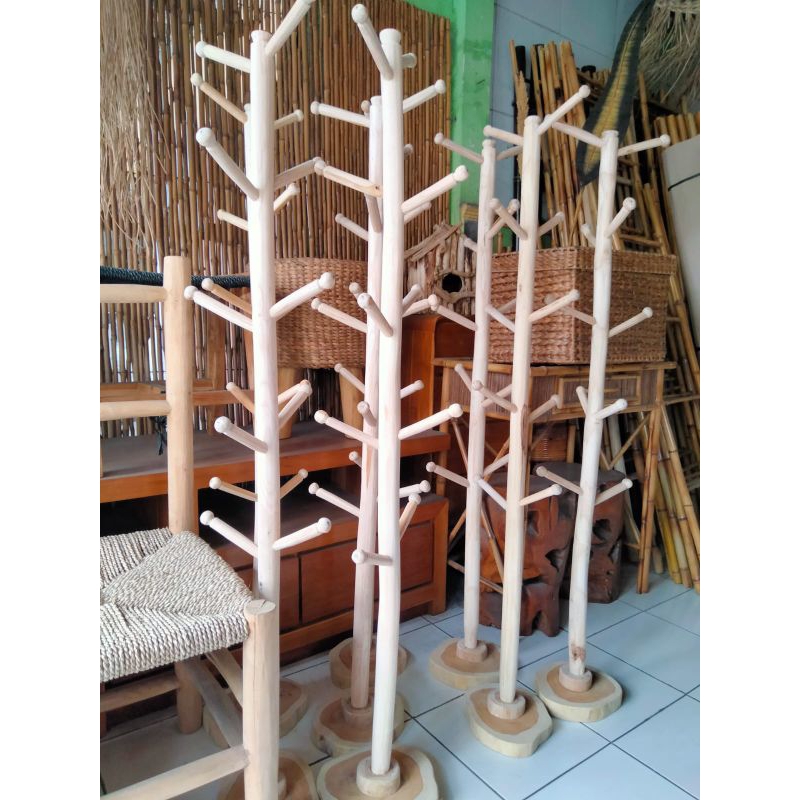 Jual Rak Topi Bahan Kayu Jati Tinggi 130cm Unik Estetik | Shopee Indonesia