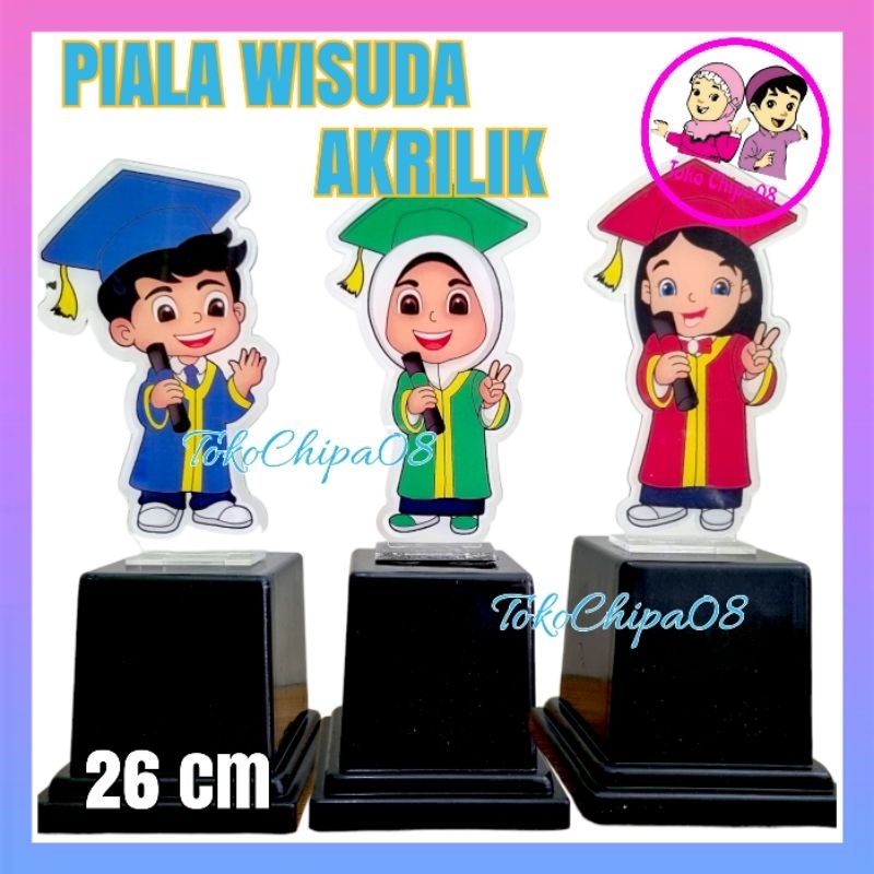 Jual piala wisuda tk paud / trophy kelulusan akrilik | Shopee Indonesia