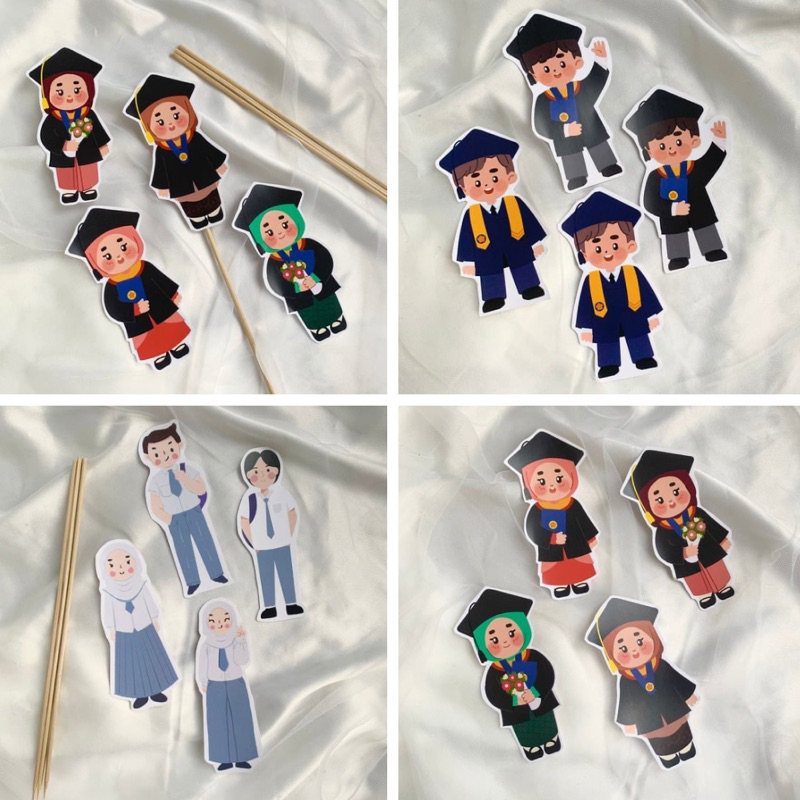 Jual READY STOK Topper wisuda untuk buket murah, topper wisuda, buket ...