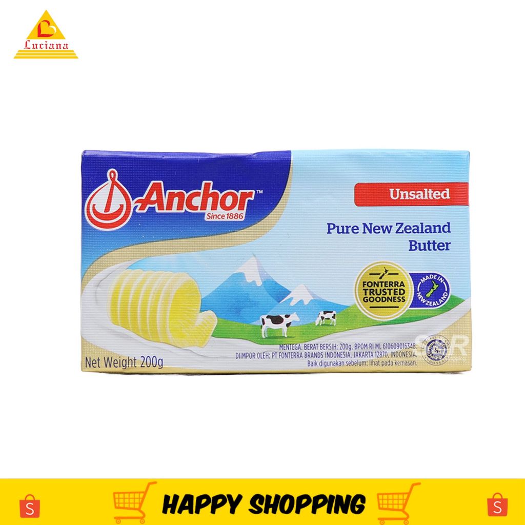 Jual ANCHOR UNSALTED BUTTER 200GR - MENTEGA TAWAR - MENTEGA SAPI - PURE ...