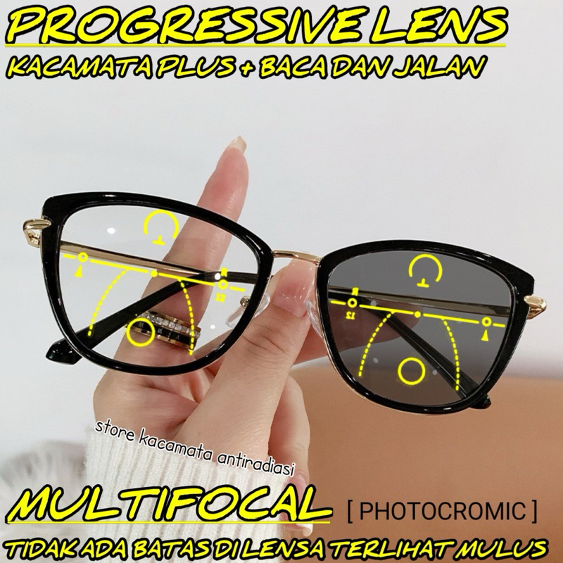 Jual Kacamata Baca dan Jalan PROGRESIF Photocromic Kacamata Cat Eye ...