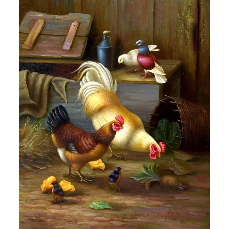 Jual Poster Cetak Hiasan Dinding Jumbo Gambar Ayam Peternak Uk 100x70 ...