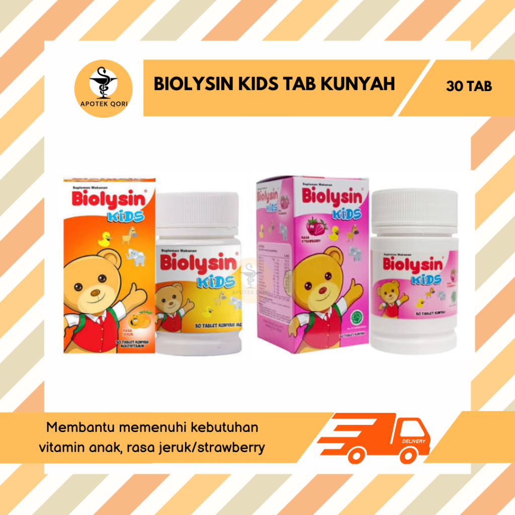 Jual BIOLYSIN KIDS BOTOL ISI 30 TABLET KUNYAH/MULTIVITAMIN ANAK ...