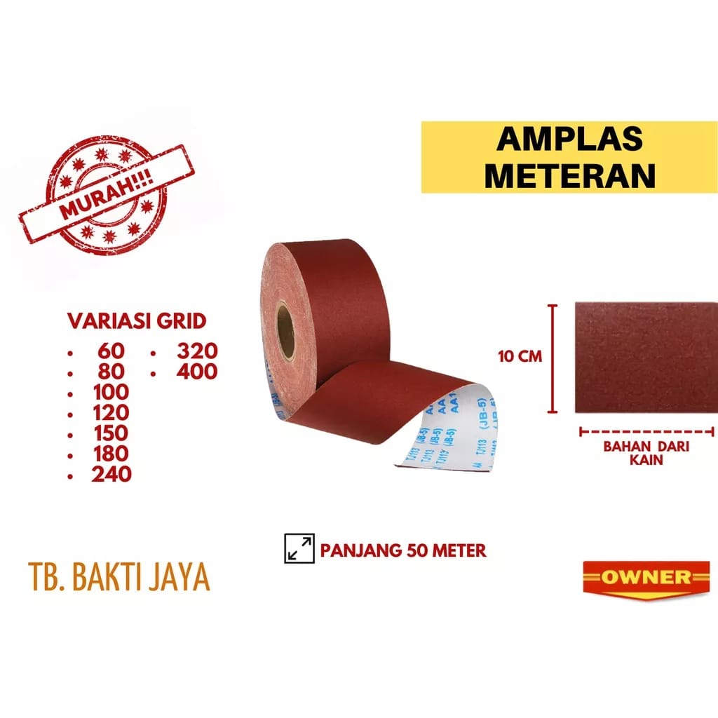 Jual AMPLAS ROLL GRID 60",80",100",120",150",180",220",240",320",400 ...