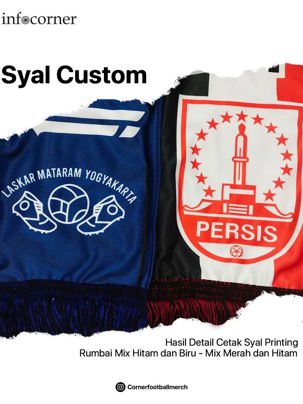 Jual Corner Football Merch Syal Printing Custom Satuan Syal Murah Syal ...
