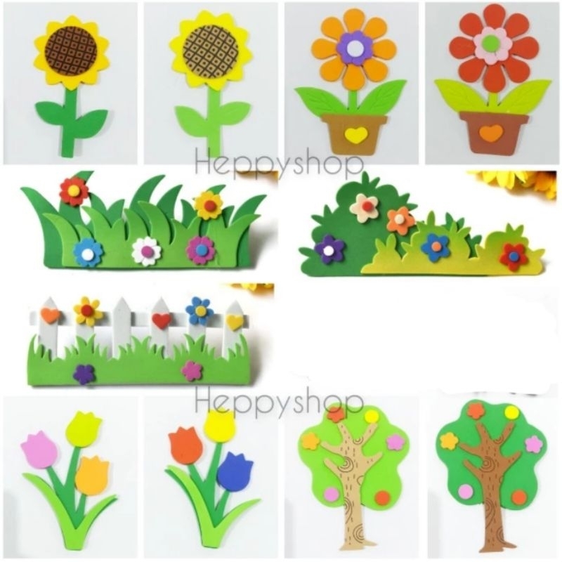 Jual Aplikasi Hiasan Eva Foam Bunga Rumput Daun Pohon Spon | Shopee ...