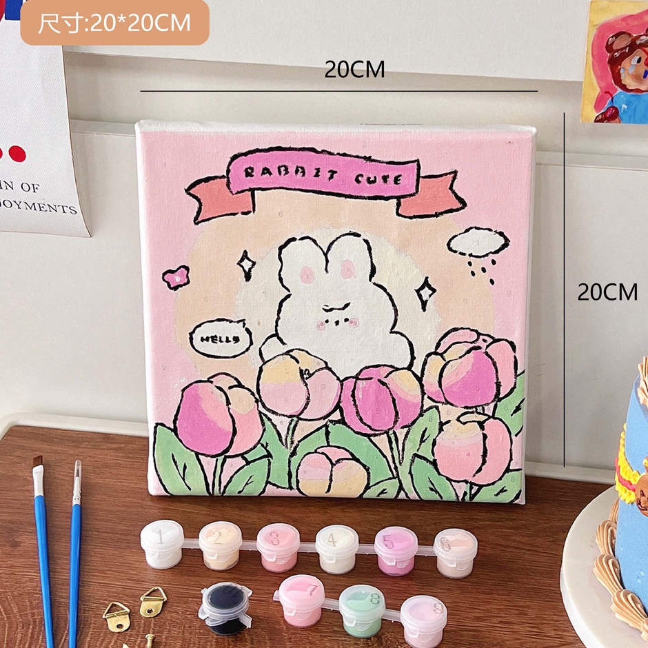 Jual Model Unik With Frame Sanrio Canvas Paint By Number Painting Kit ...