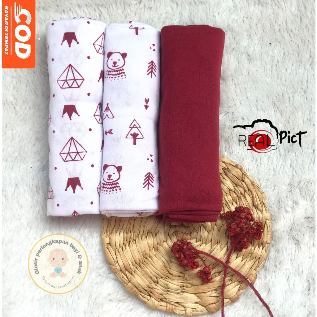 Jual 3 Pcs Bedong Bayi Motif Slimut Bayi Ukuran 90 x 110 cm | Shopee ...