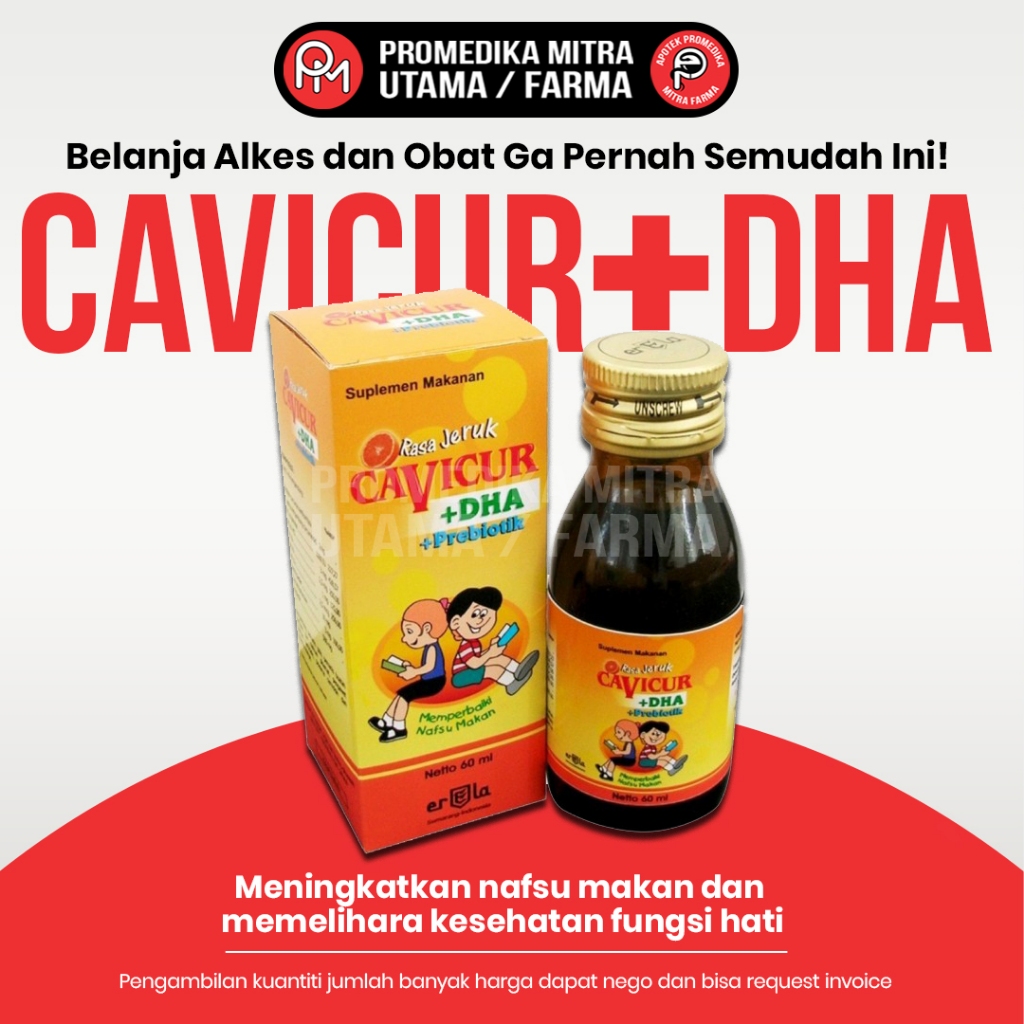 Jual CAVICUR PLus DHA / syrup penambah nafsu makan anak-anak botol 60 ...