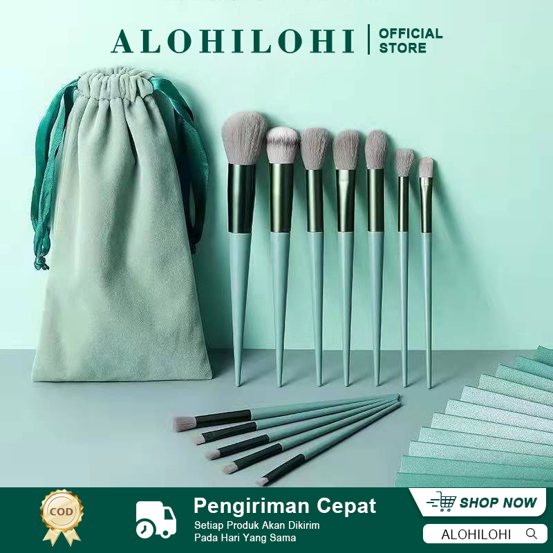 Jual ALOHILOHI 13PCS Kuas Set Make up Brush Kecantikan Set Bulu Lembut Blush Model Portabel Alat ...
