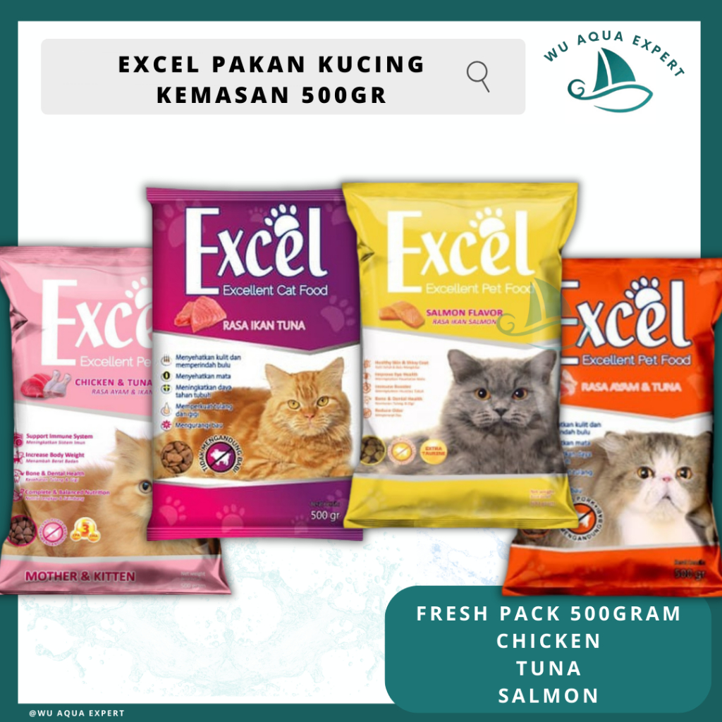 Jual EXCEL CAT FOOD 500gram Freshpack Pakan Kucing Kering Dry Food ...