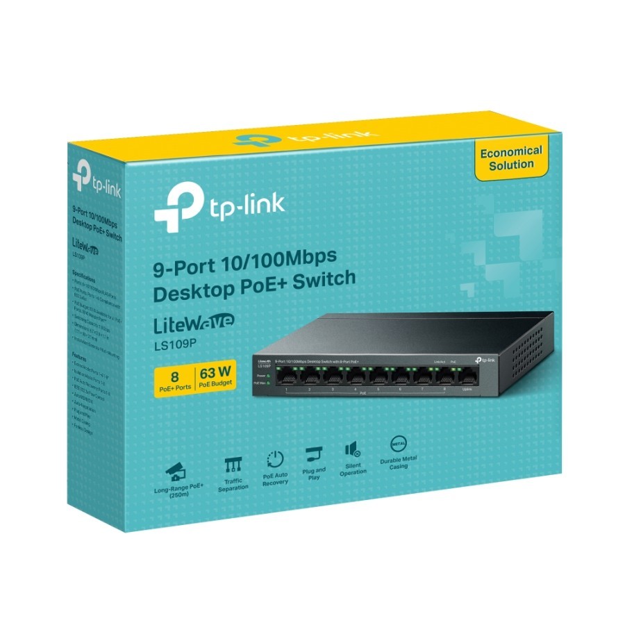 Jual TP-Link LS109P 9-Port 10/100Mbps Desktop Switch with 8-Port PoE+ ...