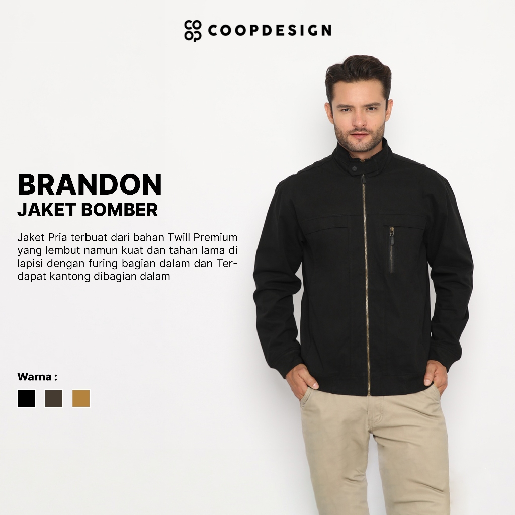 Jual Coop Design - Brandon Jaket Turtle Neck Canvas Pria | Shopee Indonesia