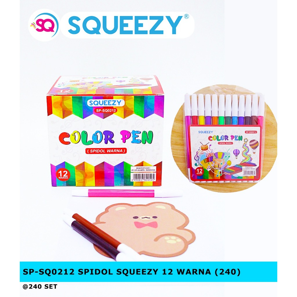 Jual Spidol Warna 1 Set Squeezy | Coloring Marker Pen Squeezy | Shopee ...