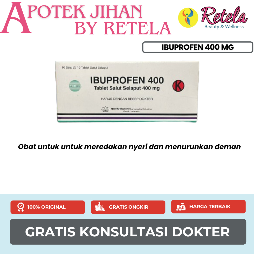 Jual Ibuprofen 400 Mg 1Box 100 Tablet | Shopee Indonesia
