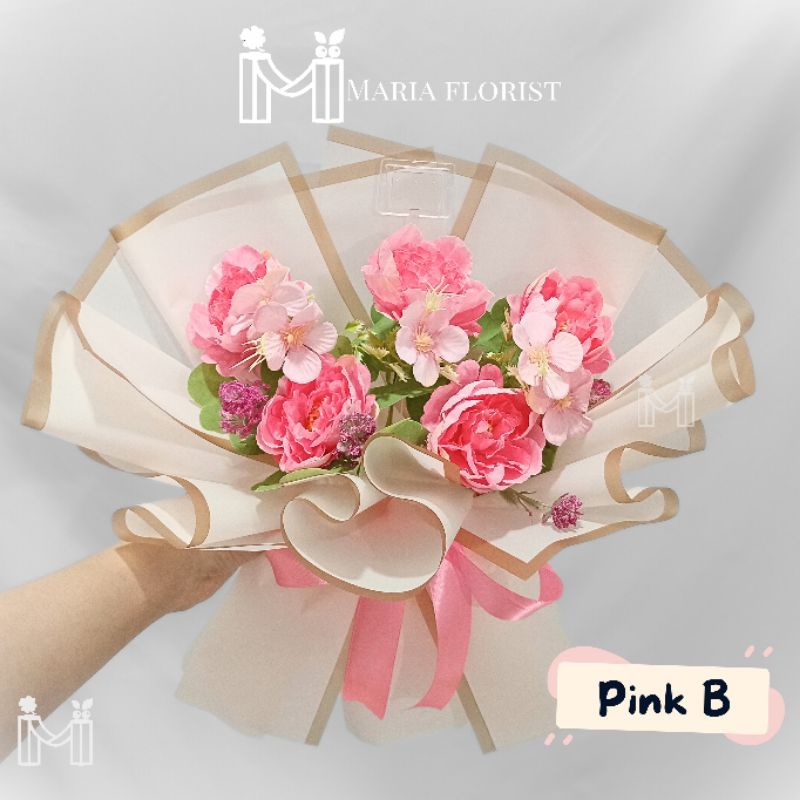 Jual Buket Bunga Artificial Peony - Buket Bunga Wisuda Anniversary ...