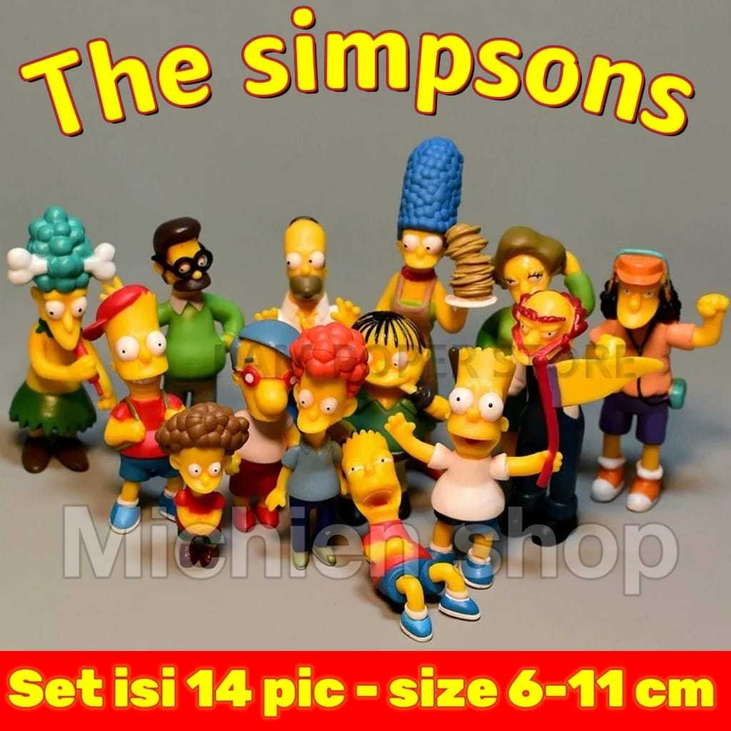 Jual The simpsons pajangan mainan set isi 14 simpson homer bart ...