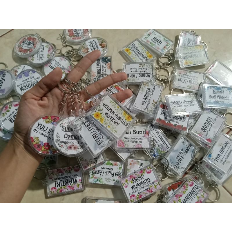 Jual BAHAN AKRILIK GANTUNGAN NAMA TAS BUWUH/BECEK CUSTOM | Shopee Indonesia