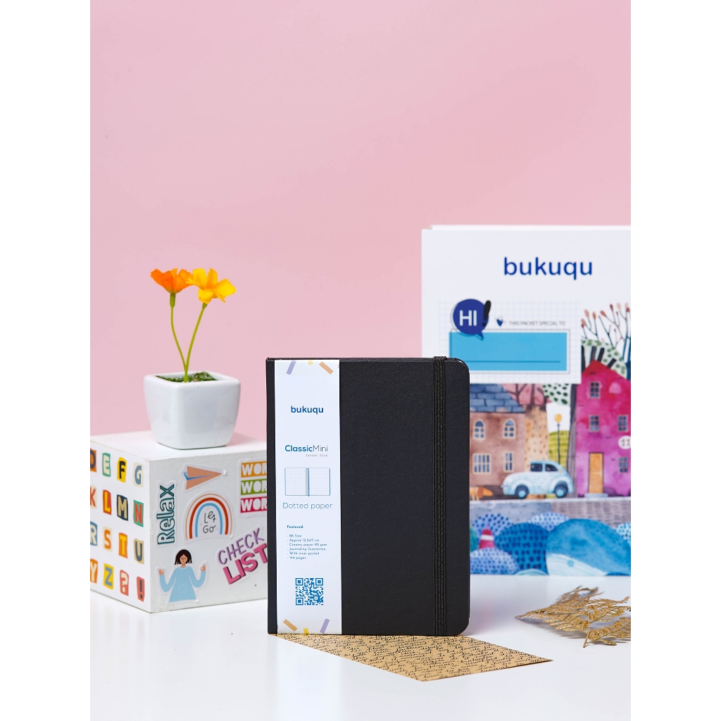 Jual bukuqu Classic Notebook Uk B6 Hitam, Ruled | Shopee Indonesia