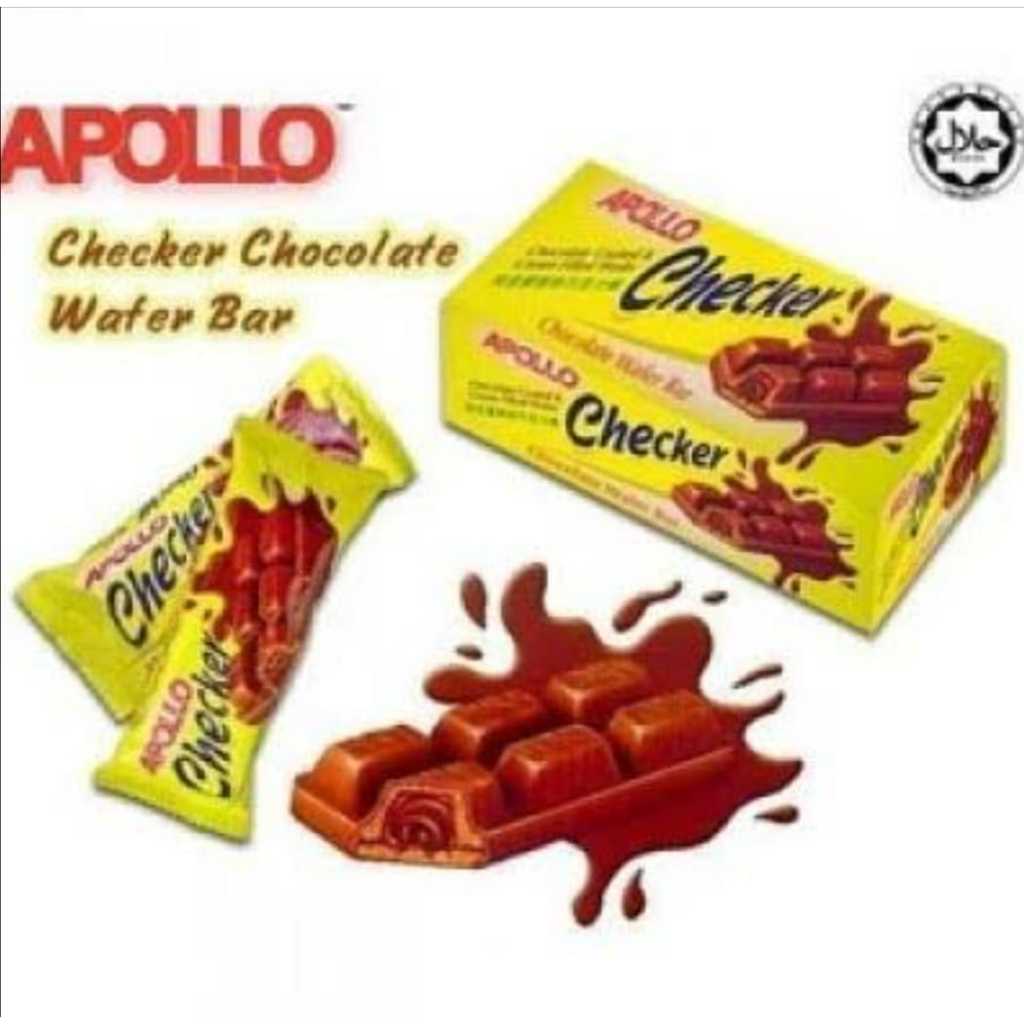 Jual Apollo Checker / Chocolate Wafer Bar / Biskuit Berlapis Coklat dan ...