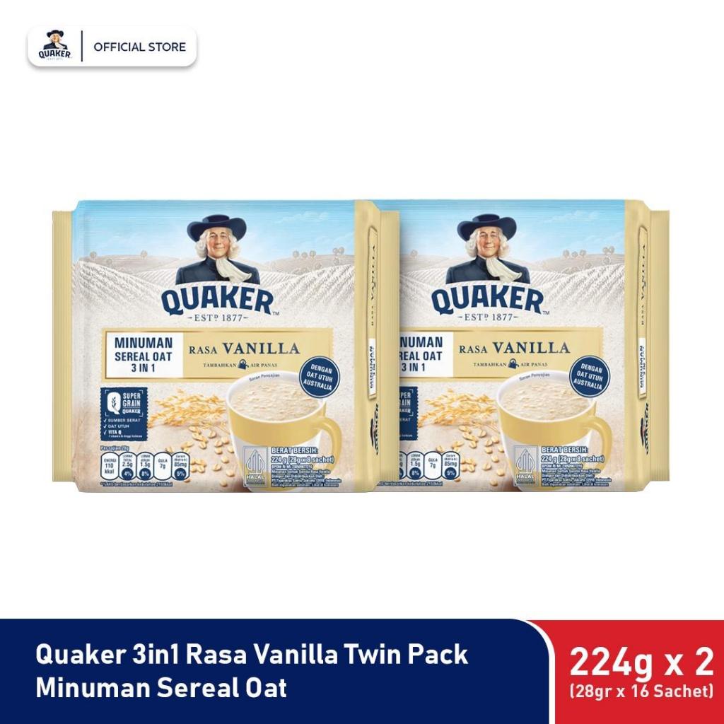 Jual Quaker 3in1 Vanilla Minuman Sereal Oat 224gr (24gr x 8 sachet) x 2 ...