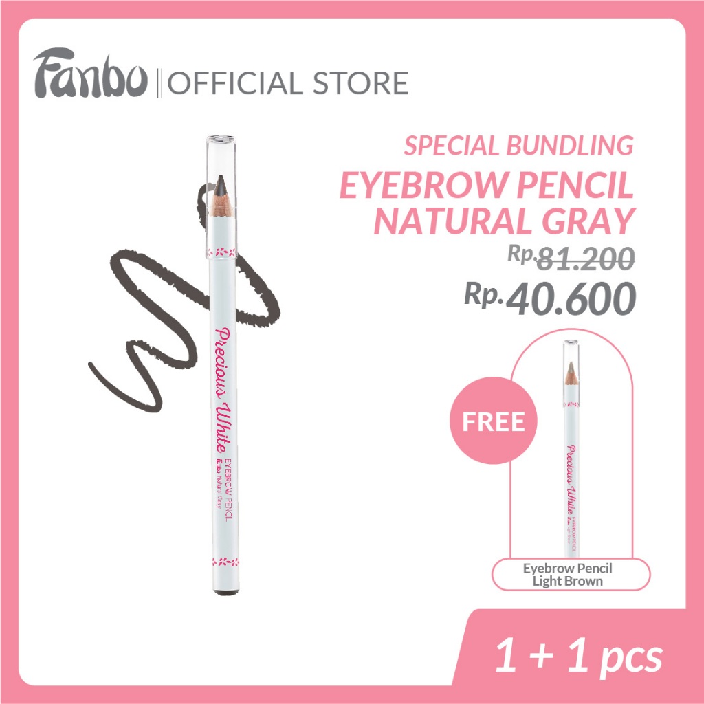 Jual Fanbo Precious White Eyebrow pencil Natural Gray - Pensil Alis ...