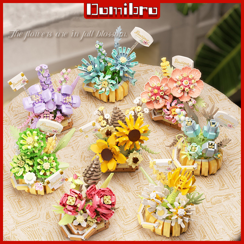 Jual Mainan Buket Bunga DIY Pot Tanaman Mainan Flower Block Susun ...