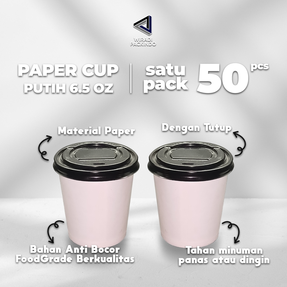 Jual Paper Cup Polos 6,5 oz / Gelas Kertas Tahan Panas + Tutup | Shopee Indonesia