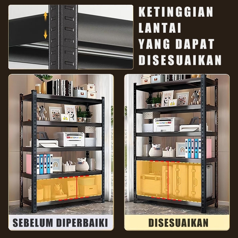 Jual Rak Besi Siku 5 Susun Rak Penyimpanan 6 Tingkat Rak Gudang ...