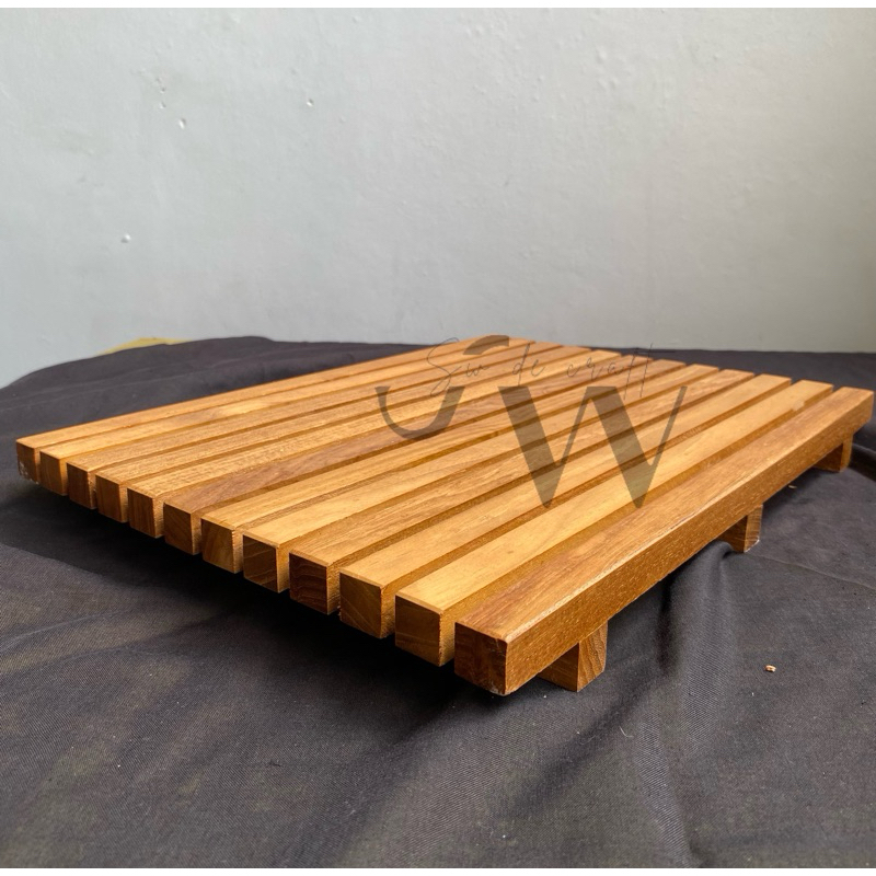 Jual Nampan saji/placemat japanese tray kayu jati perhutani | Shopee ...