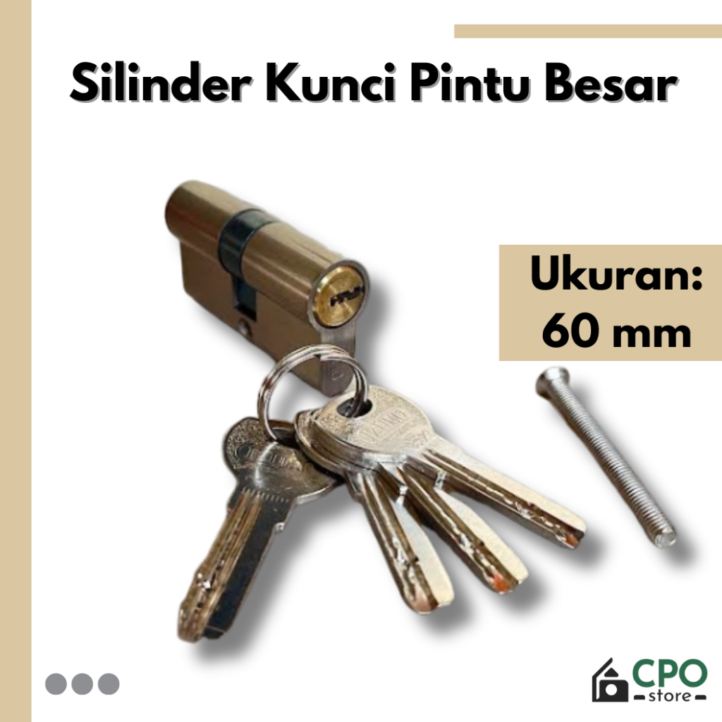 Jual Silinder Kunci Pintu Besar Ukuran 60mm | Shopee Indonesia