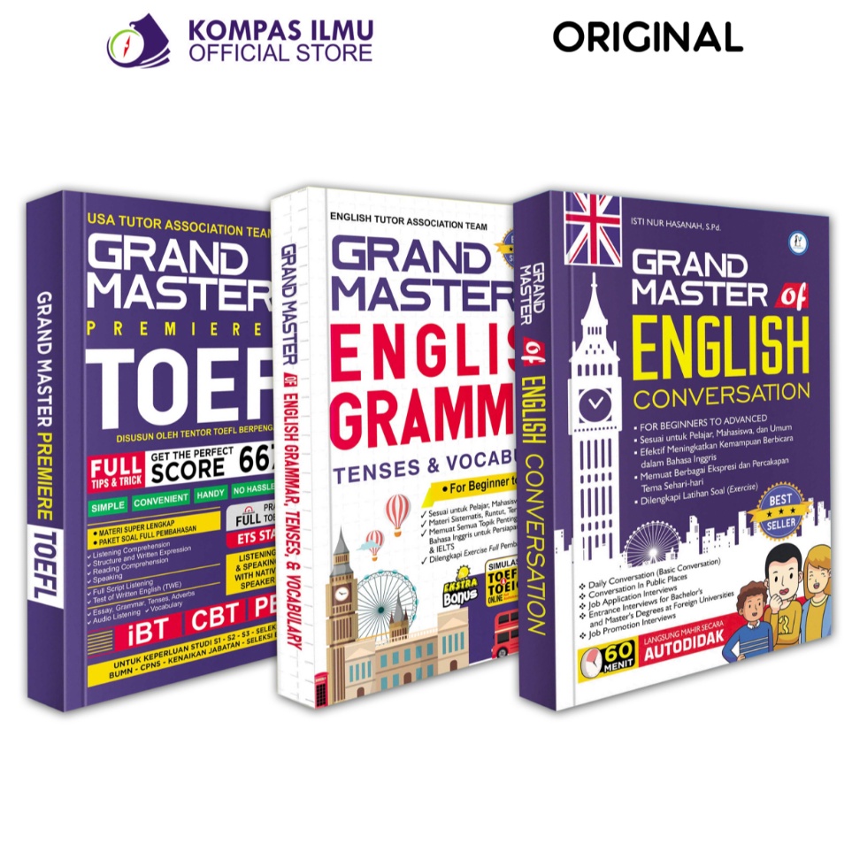 Jual KODE A8Z Buku Grand Master Premiere TOEFL TOEIC ITP iBT CBT PBT Standar ETS Grammar ...