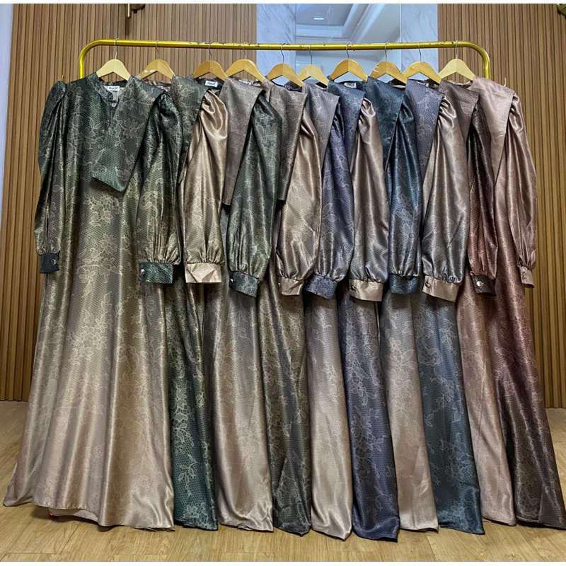 Jual Lamia Dress Motif Gradasi Material Aarrmmaannii Silk Plus Hijab ...
