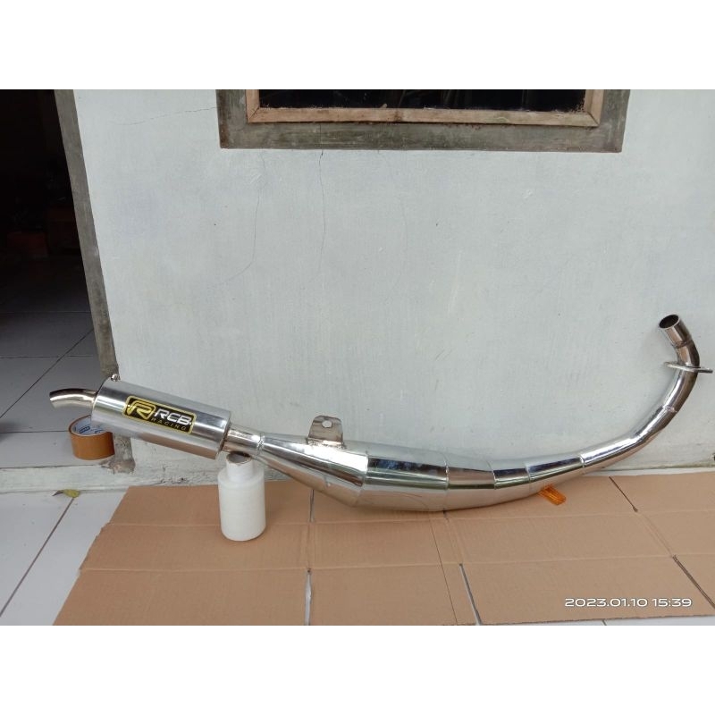 Jual KNALPOT SATRIA 2TAK STANDAR RACING FULL CHROME SUARA GARING SPEK ...
