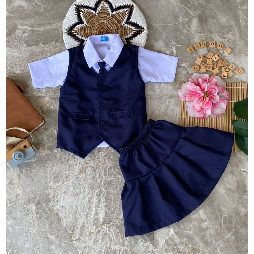 Jual Seragam Sekolah Anak TK Baju PAUD Lengap Rompi Model Korea ...