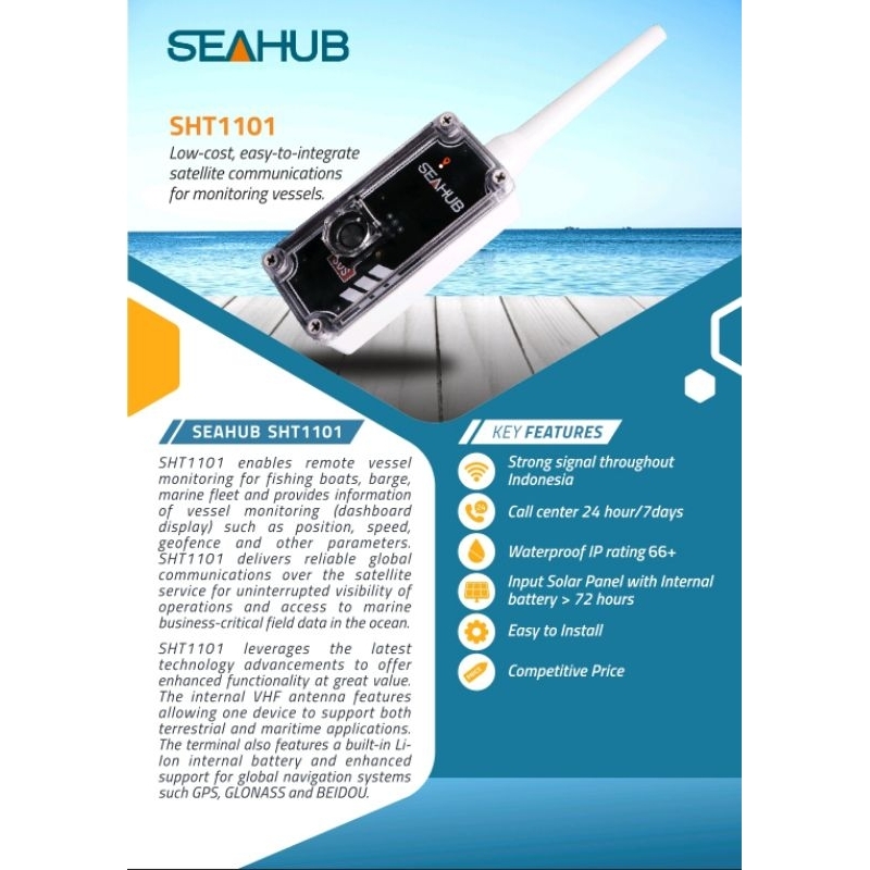 Jual VMS Tracking Kapal Via Satelit Seahub SHT1101 + Solar Panel | Shopee Indonesia