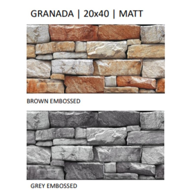Jual keramik dinding 20x40 batu alam kasar timbul granada series asia ...