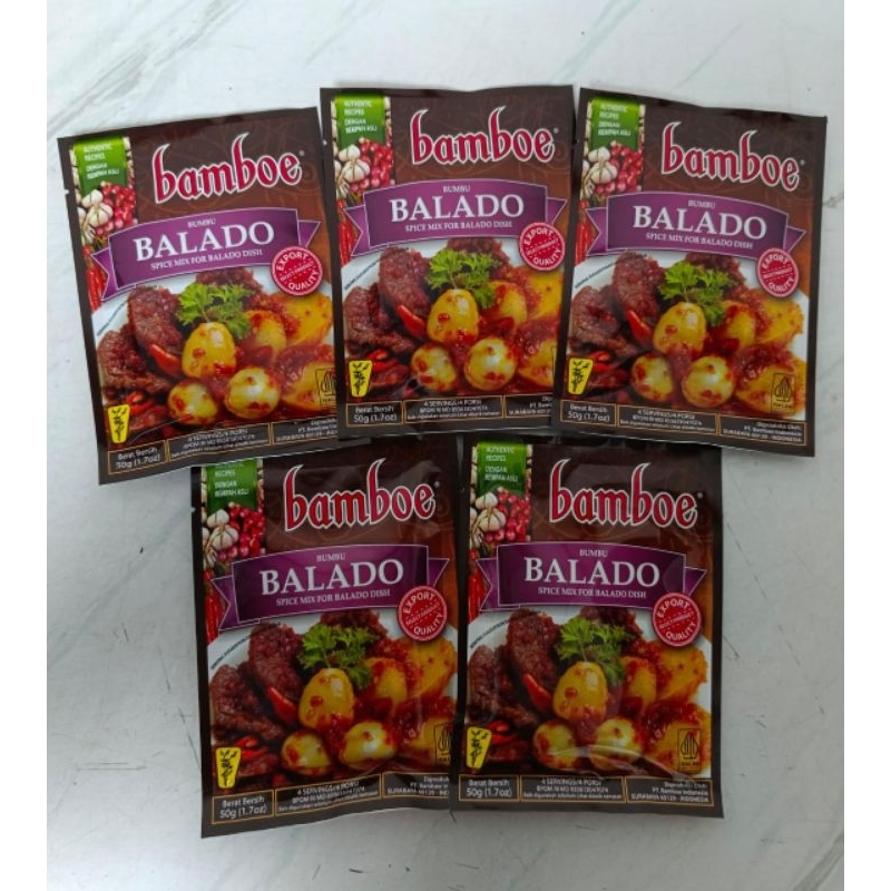 Jual BAMBOE BUMBU BALADO INSTAN KEMASAN 50GRAM | Shopee Indonesia