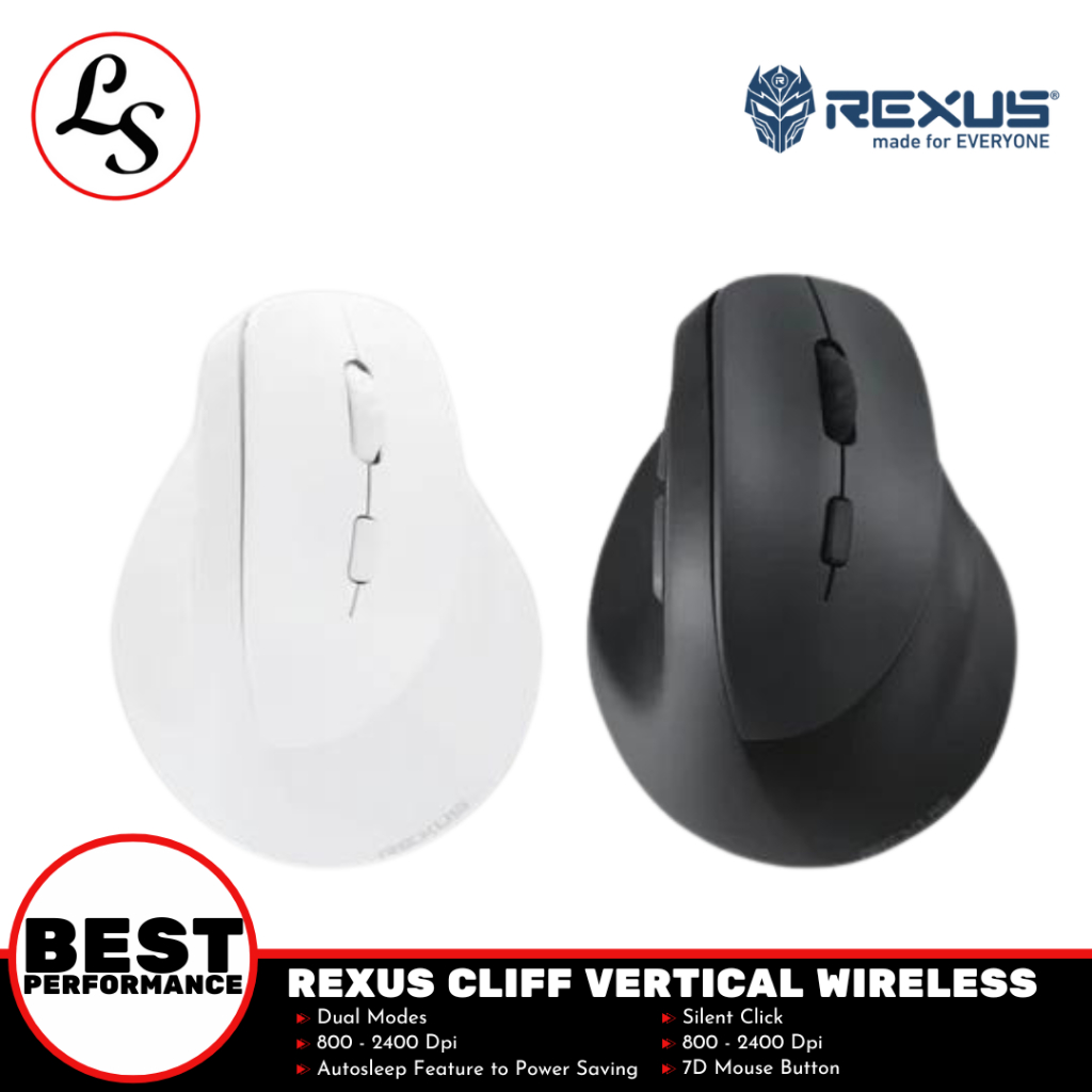 Jual REXUS MOUSE Clif Vertical Wireless | Shopee Indonesia