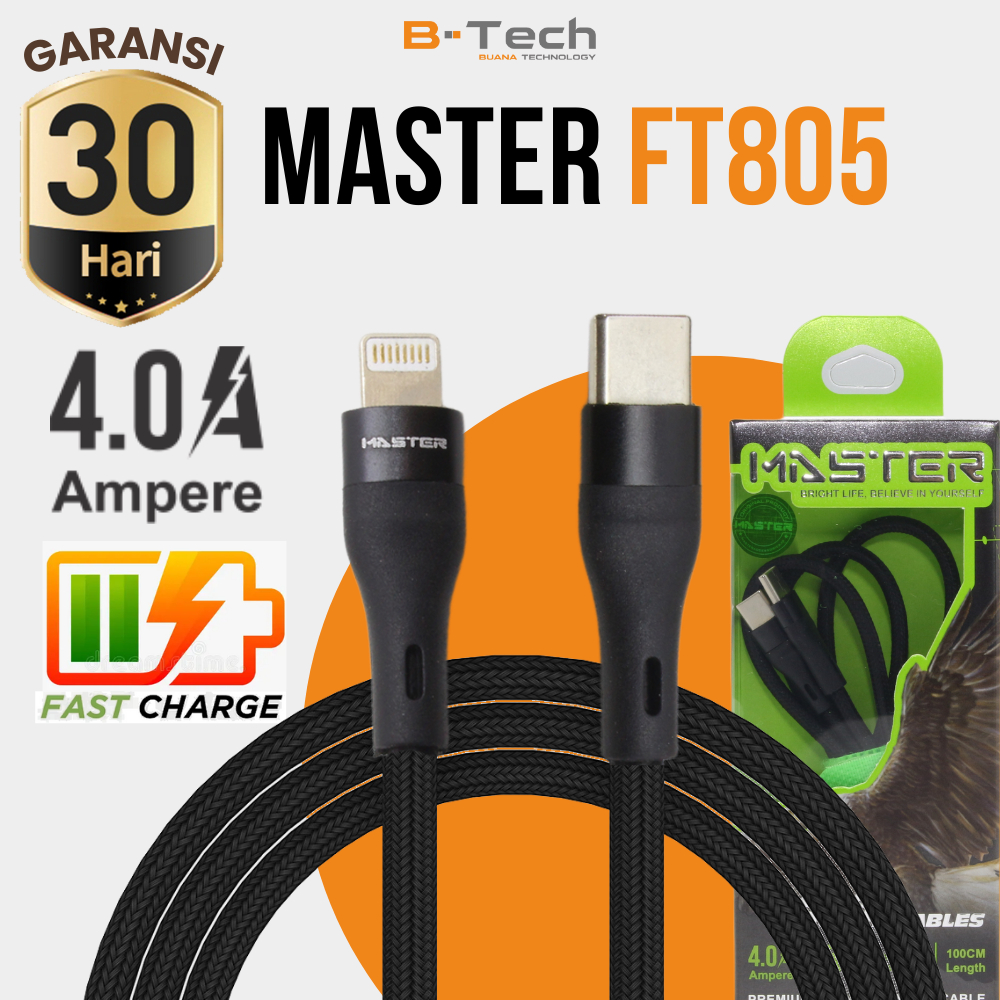 Jual Kabel Data Type C To C iOS Lightning MASTER FT805 Quick Charging ...