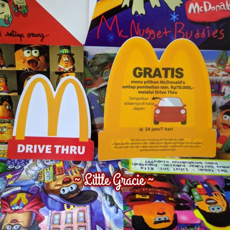 Jual Sticker Label Drive Thru Mobil & Motor McD McDonald's | Shopee ...