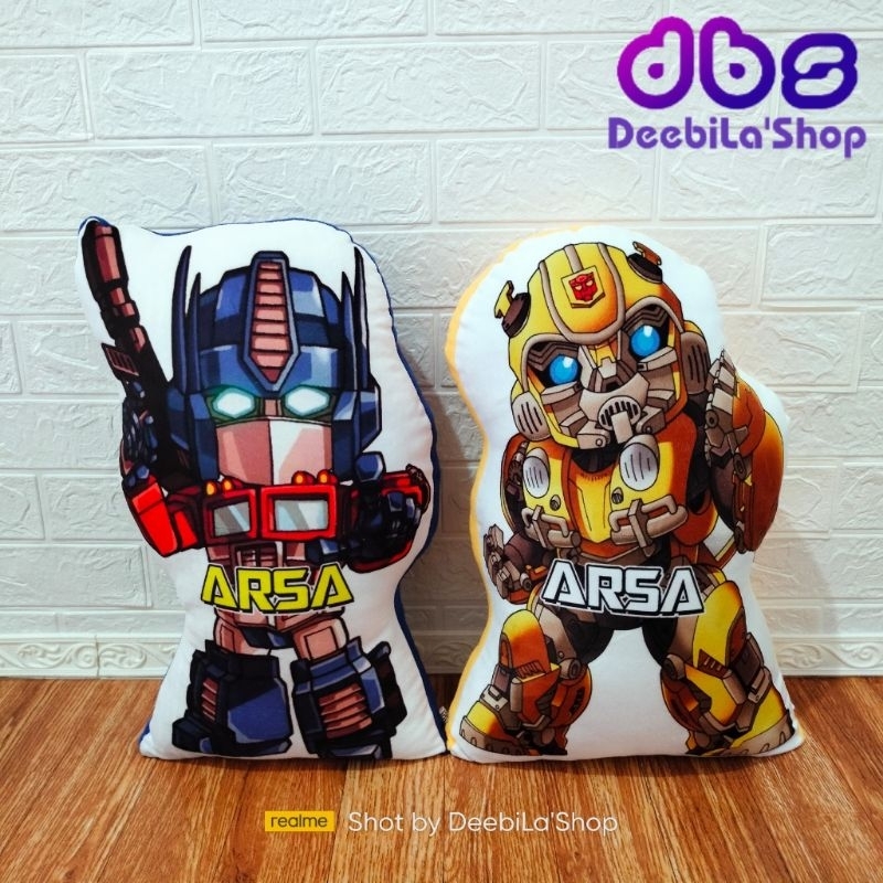 Jual BONEKA BANTAL TRANSFORMER CUSTOM NAMA / BONEKA ROBOT BUMBLEBEE ...