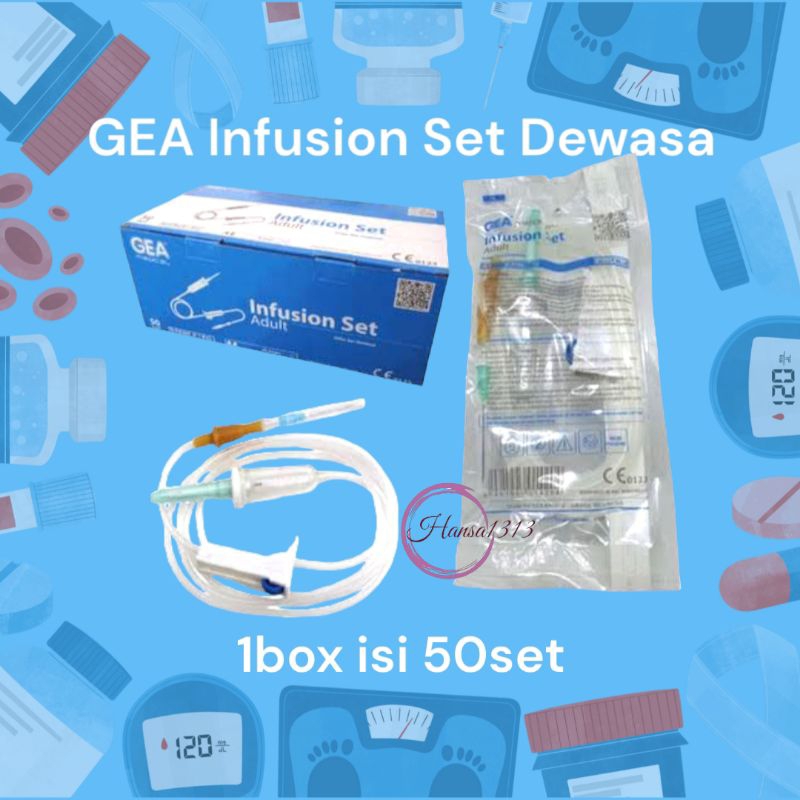 Jual GEA Infusion Set Adult Infus Set Dewasa 1box | Shopee Indonesia